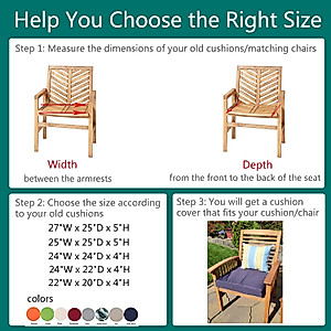 Sqodok Patio Cushion Covers 24x24 Waterproof Outdoor Cushion Covers for Patio Furniture 4Pack Patio Cushion Slicovers Replacement Outdoor Seat Cushion Slip Cover for Wicker Chair, Tan