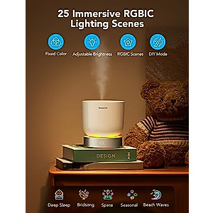GoveeLife Smart Essential Oil Diffuser with Alexa Voice App Control for Home Office Bedroom, 300ml Quiet Cool Mist Aroma Diffuser with 2 Mist Modes, 24H Timer