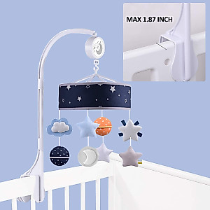 Baby Musical Crib Mobile with 360°Rotation,Hanging Space Theme Nursery Bed Decoration,Gift Toy for Newborn