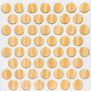 FastCap - Screw Hole Covers, 9/16" (14mm) Round Stickers - Ideal for Professional Woodworking, Furniture, and Cabinetry Projects - Five Sheets of 260 Caps - Unfinished Real Wood, Color - Pine