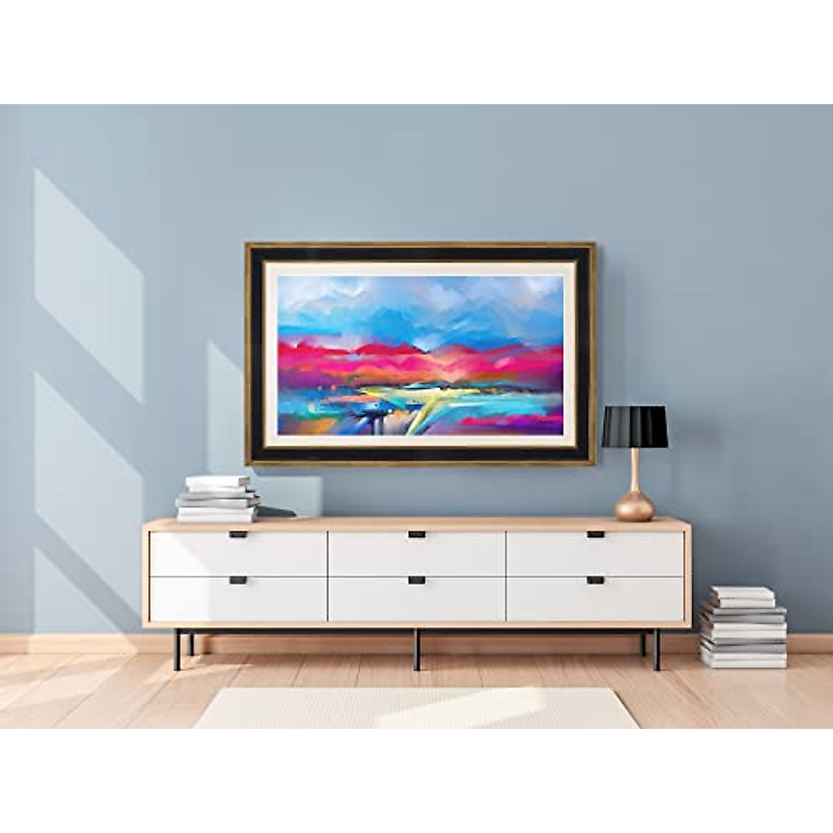 Deco TV Frames - Antique Gold & Black Smart Frame Compatible ONLY with Samsung The Frame TV (65", Fits 2021-2023 Frame TV)