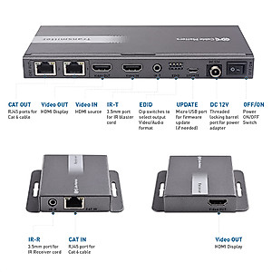 Cable Matters 4K 1x2 HDMI Extender Splitter (4K HDMI Over Ethernet Extender Kit) for 1-to-2 Setups – Supports 4K up to 131 Feet / 1080p up to 230 Feet