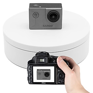 Fotoconic Motorized Rotating Display Stand, 20CM /Load 8KG, 360 Degree Electric Rotating Turntable for Photography Products, Jewelry, Cake,3D Model, Mirror Cover (Black)