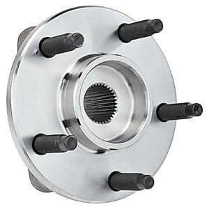 TRQ Front Brake Pad & Rotor Kit Brake Chemical Kit Brake Pads Brake Rotor Wheel Hub Bearing Assembly Semi-Metallic Premium G-Coated Compatible with 2006-2008 Chevrolet HHR