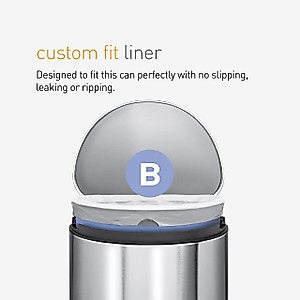 simplehuman Code B Custom Fit Drawstring Trash Bags in Dispenser Packs, 30 Count, 6 Liter / 1.6 Gallon, White