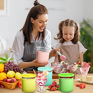 Containers Replacement for Ninja Creami Pints and Lids, 16oz Ice Cream Cups Compatible with Ninja Creami NC500 NC501 Series Ice Cream Maker, for Creami Ninja Ice Cream with Insulated Sleeves(2 Pack)