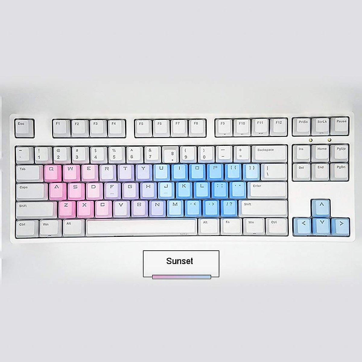 Gradient Color Keycap 37 PBT Double Shot Injection Backlit Keycaps Replacement for Cherry/ikbc/NOPPOO/Ducky Mechanical Gaming Keyboards (Sunset Gradient Color)