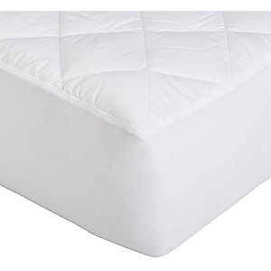 Amazon Basics Hypoallergenic Quilted Mattress Topper Pad Cover - 18 Inch Deep, Full