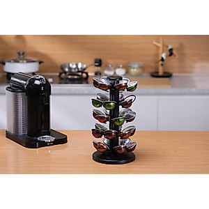 EVERIE Coffee Pod Holder Carousel Compatible with Nespresso Vertuoline Capsules, Holds 30 Pods, NRT03S