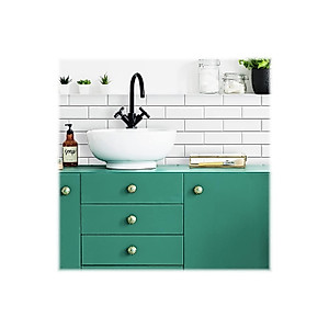 RoomMates TIL3459FLT StickTiles Classic White Subway Peel and Stick Tile Backsplash 10.5x10.5