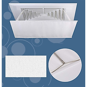 Liveinu Canvas Air Deflector Adjustable Reusable Heat and Air Deflector for Drop Ceiling Vents RV, Home HVAC, AC and Ceiling Registers Air Conditioner Deflector White 23"x23" Inch