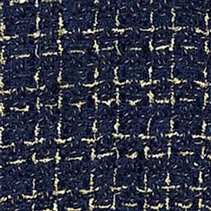 BANEBOR Tweed Fabric by The Yard Metallic Woolen Fabric for Flower Package, DIY, Sewing, Wedding, Bridal, Dress, Dance, Costume, Crafts (Navy)