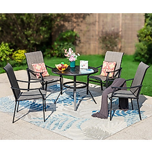 Sophia & William Outdoor Chairs Set of 4, Patio Chairs with Breathable Textilene Fabric and Heavy-Duty Iron Frame, Good for Lawn Garden Backyard Deck 350 lbs Capacity