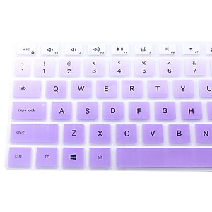 Keyboard Skin Compatible for 2022 2021 Dell Inspiron 15 5510 5515 5518 7510 3510 3511 3515, Inspiron 16 7610, Dell Vostro 15 3510 5510 5515, Latitude 3520 (Ombre Purple)
