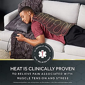 Sunbeam AdvancedHeat King-Sized Heating Pad, Sunbeam Heating Pad for Tough Pain Relief