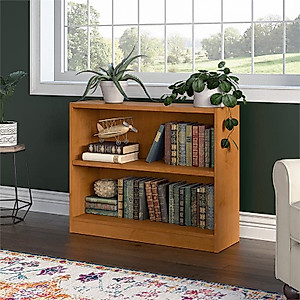 Bush Furniture Universal Small 2 Shelf Bookcase in Natural Cherry