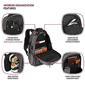 SwissGear ScanSmart Laptop Bag, Grey Ballistic, Fits 15-Inch Notebook