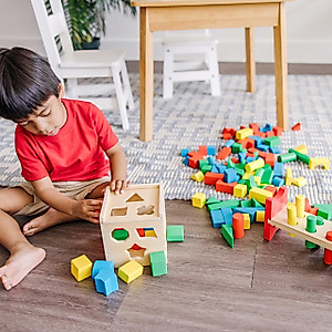 Melissa & Doug Stack, Sort & Pound Wooden Toy Collection (Building Blocks, Shape Sorter, Pounding Bench)