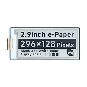 waveshare 2.9inch E-Paper E-Ink Display Module for Raspberry Pi Pico 296×128 Pixels Black/White Partial Refresh Support with SPI Interface