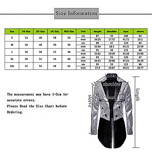 Mens Sequin Tuxedo Tailcoat Swallowtail Suit Jacket Dinner Party Wedding Blazer Slim Fit Show Tux Dress Coat (Gold, S)