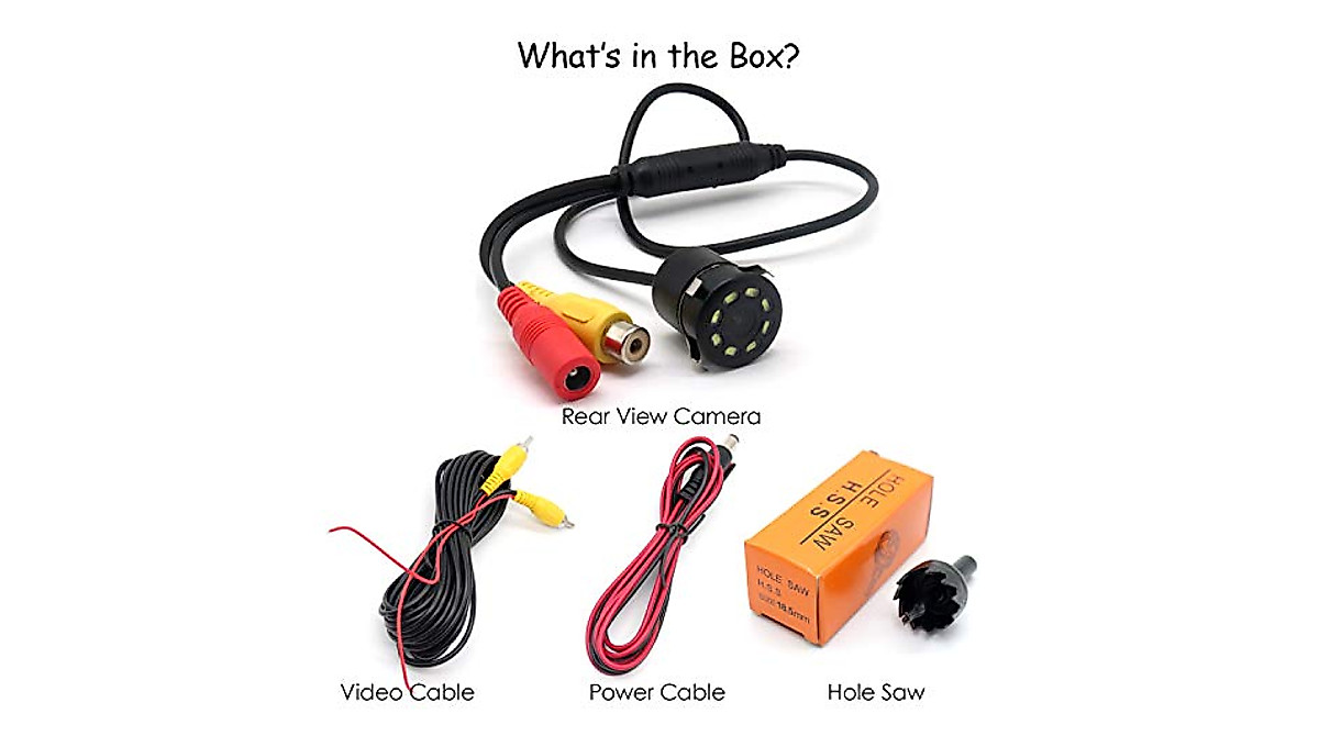 Rear View Camera with Night Vision & 170° View - Waterproof 12V Backup ...