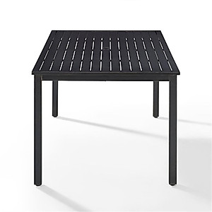 Crosley Furniture Kaplan 6-Person Rectangular Outdoor Dining Table with Umbrella Hole for Outside Patio, Oil-Rubbed Bronze
