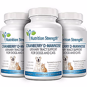 Nutrition Strength Cranberry D-Mannose for Dogs, Support for UTI in Dogs, Urinary Tract + Immune Health Supplement, Support for Bladder Infection in Dogs, Cranberry for Dogs, 150 Chewable Tablets