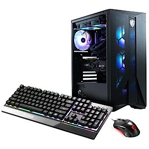 MSI Aegis R Gaming Desktop PC, Intel Core i7-12700F, GeForce RTX 3070 Ti, 32GB Memory (Dual-CHL), 1TB NVMe SSD, WiFi 6, Liquid Cooling, USB Type-C, Win 11 Home, Keyboard and Mouse (12TE-270US)
