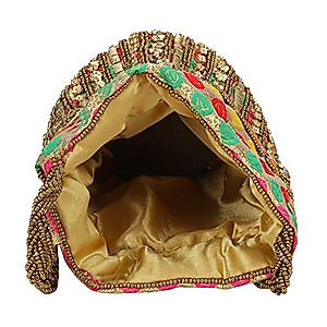 Traditional Satin Indian Jaipuriya Style Potli Bag for Women & Girls (Multi-1)