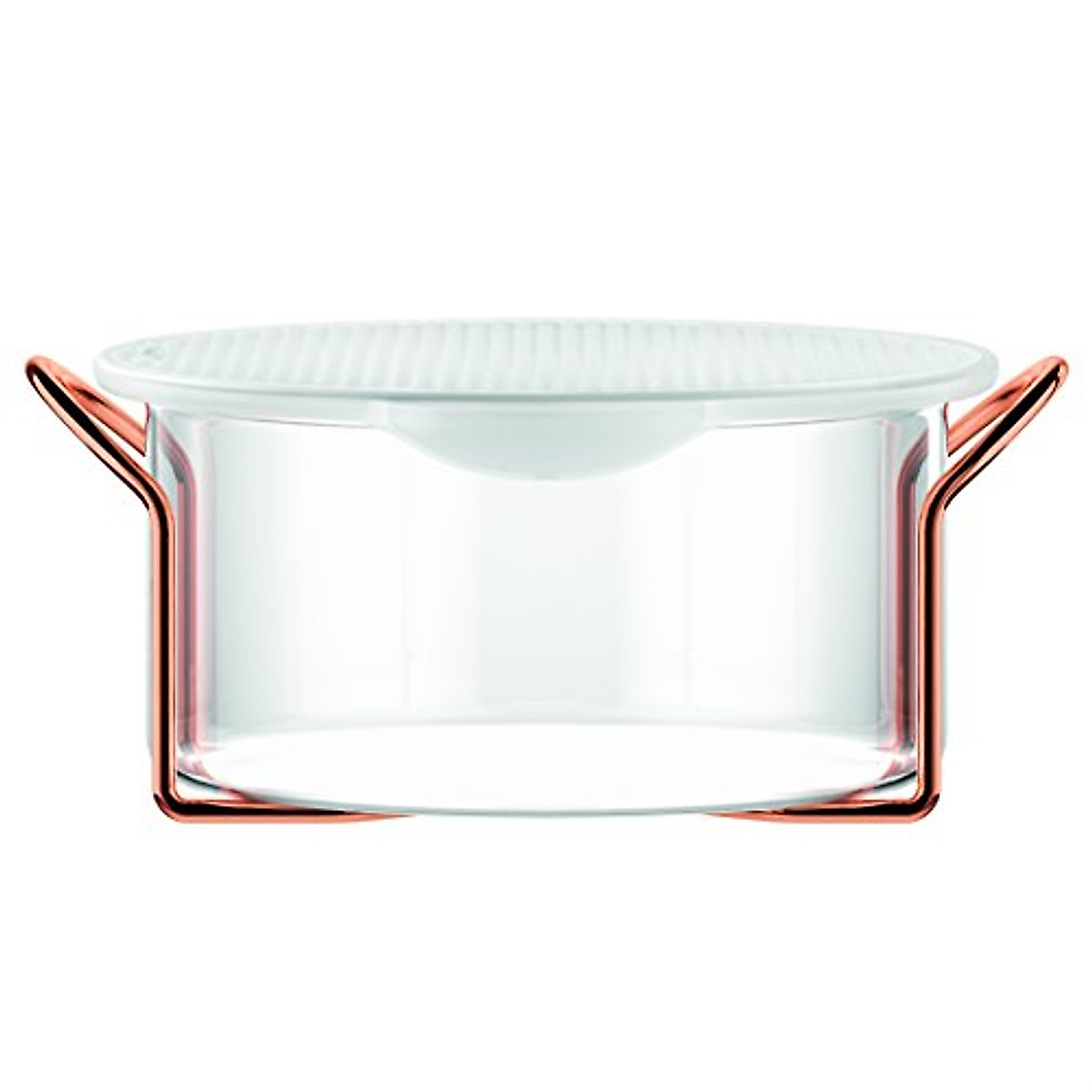 Bodum Hot Pot Bakeware Dish with Silicone Lid & Copper Stand, 2.0 L/68 oz/Large, Copper