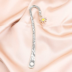 bobauna White Daisy Bookmark Flower Bookmark Floral Jewelry Gift for Book Lover Reader (Daisy Bookmark)