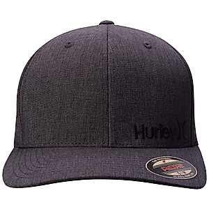 Hurley Men's Caps - Flexfit Curve Bill Baseball Cap - Summer Hats for Men (S-XL), Size Large-X-Large, Grey Black