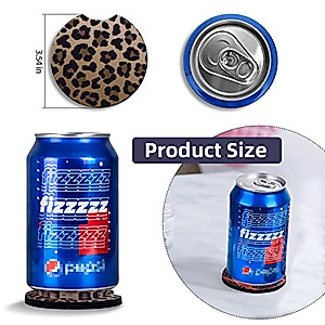 lifeegrn Car Coasters, Car Cup Holder Coasters, 3.54 Inches Car Coasters for Cup Holders, Anti Slip Removable Universal Neoprene Drinks Absorbent, Car Coasters for Women