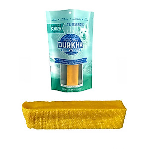 Durkha Himalayan Cheese Chews for Dogs with Turmeric | Natural Long Lasting Cheese Treats| Great for Aggressive Chewers | Does Not Stain Carpets or Furniture. (1 Pack, Large (1CT/Min.4OZ))