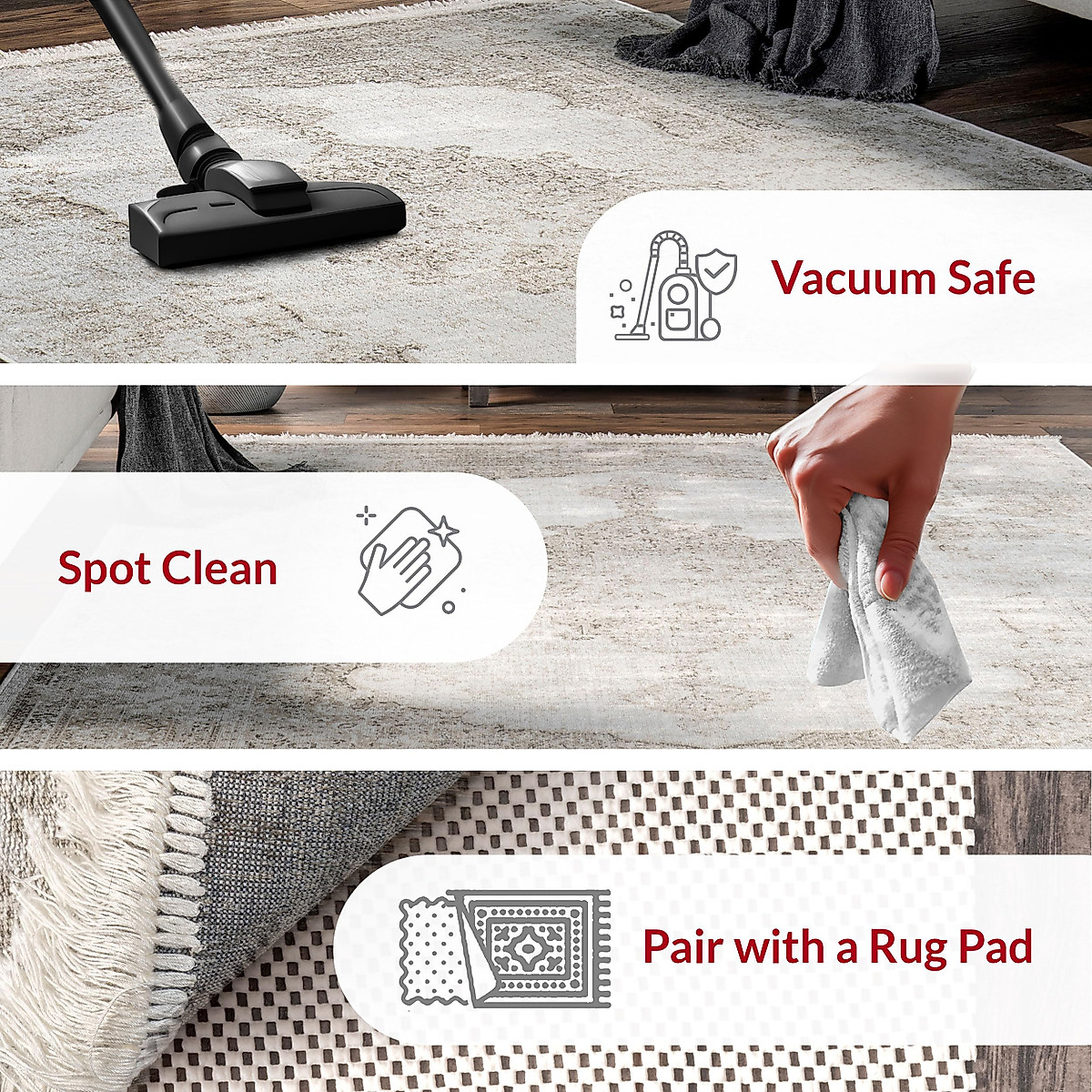 nuLOOM Cantrell Faded Transitional Fringe Area Rug, 9x12, Ivory