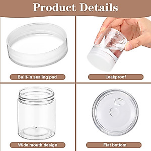 eBoot 150 Piece 3 Oz Plastic Container Jars with Lids Round Clear Cosmetic Empty Clear Plastic Jars for Lotion, Cream, Ointments, Makeup, Eye Shadow, Rhinestone, Samples, Pot, Travel Storage