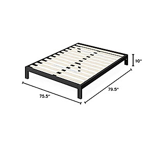 ZINUS Arnav Metal Platform Bed Frame / Wood Slat Support / No Box Spring Needed / Easy Assembly, Black, King