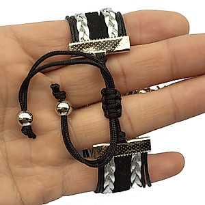 Braided Daryl Dixon Skull Bracelet Walking Dead Fans Gift Black with Silver