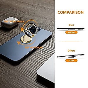 MAXBUS Cell Phone Ring Holder Stand,360 Degree Rotation Finger Ring Kickstand with Polished Metal Phone Grip for Magnetic Car Mount , Compatible with All Smartphones ,Smartphone Accessories(Gold)