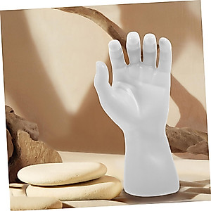 Table Top Display Stand Hand Model for Gloves Hand Mannequin Jewelry Display Stand Male Hand Model for Bracelet Bangle Gloves Ring Display White Left Plastic Gloves