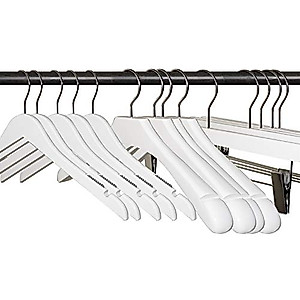 NAHANCO 20517 Wooden Top Hanger, Flat, 17", High Gloss White Finish (Pack of 100)