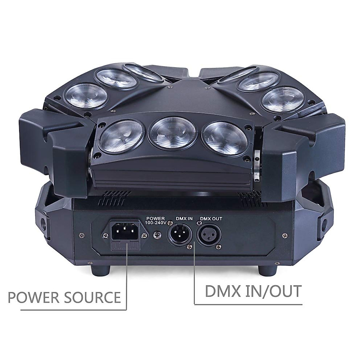 HSL Moving Head DJ Lights Beam Light RGB DJ Stage Light DMX512 Sound Activated Disco Party Pub Wedding Christmas Stage Lighting DJ Equipment