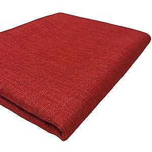 A-Express Faux Linen Fabric - Linen Type Material by The Yard with Backing - 57" Wide Linen Look Upholstery Fabric for Car Seats, Curtains, Tablecloth, Sewing, Bags - 1 Yard 57" x 36" Dark Red