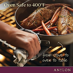 Anolon Advanced Home Hard Anodized Nonstick Frying Pan/Skillet with Helper Handle, 14.5 Inch - Bronze