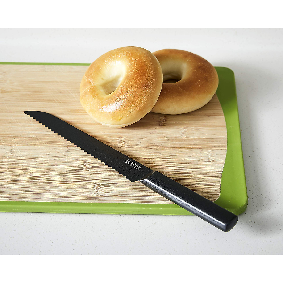 LOCK & LOCK, 8 in Bread Knife, Dark Gray