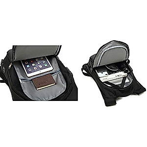 HuaChen Anti-theft Travel Backpack, Business Laptop School College Bookbag with USB Charging Port for Men Women (JSS11_Black)