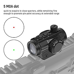 Feyachi RDS-36 1x22mm 5 MOA Red & Green Dot Sight Red & Green Dot Scope with 0.83” Riser Mount Absolute Co-Witness Height