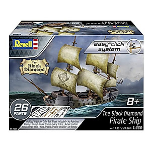 Revell 85-1237 Black Diamond Pirate Ship Kit 1:350 Scale Easy-Click-System 26-Piece Skill Level 2 Plastic Model Building Kit