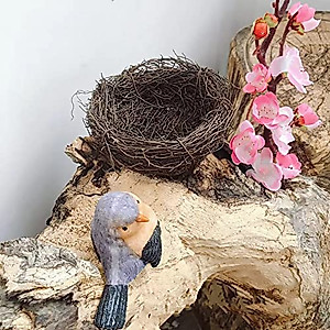 4Pack Rattan Bird Nests Handmade Bird Nest Artificial Birds Nest Ornaments for DIY Craft Tree Decoration