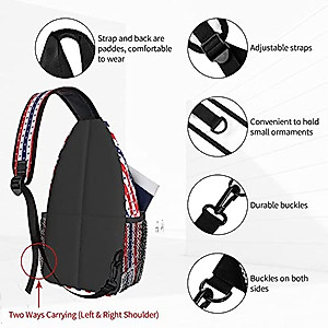 NiuKom American Flag US Stars Stripes Sling Backpack Crossbody Chest Bag Crossbody Shoulder Bag Gym Cycling Travel Hiking Daypack For Women Men